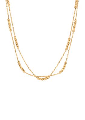 Belk & Co. Double Layer Chain Necklace in 10K Yellow Gold | belk