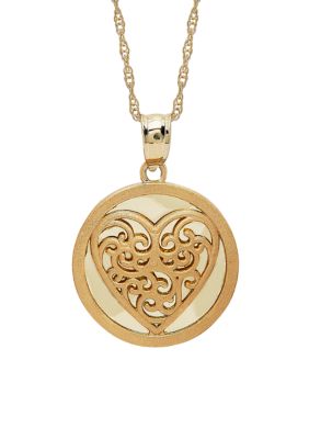 Belk & Co. 10K Yellow Gold Heart Pendant Necklace | belk
