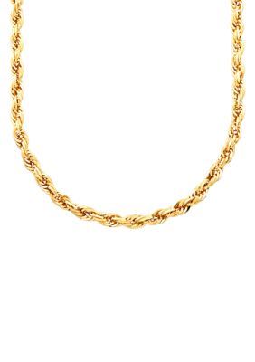 Belk & Co. Square Hollow Cashmere Rope Chain in 10K Yellow Gold | belk