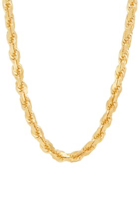 Belk & Co. Solid Square Rope Chain in Gold Over Sterling Silver | belk