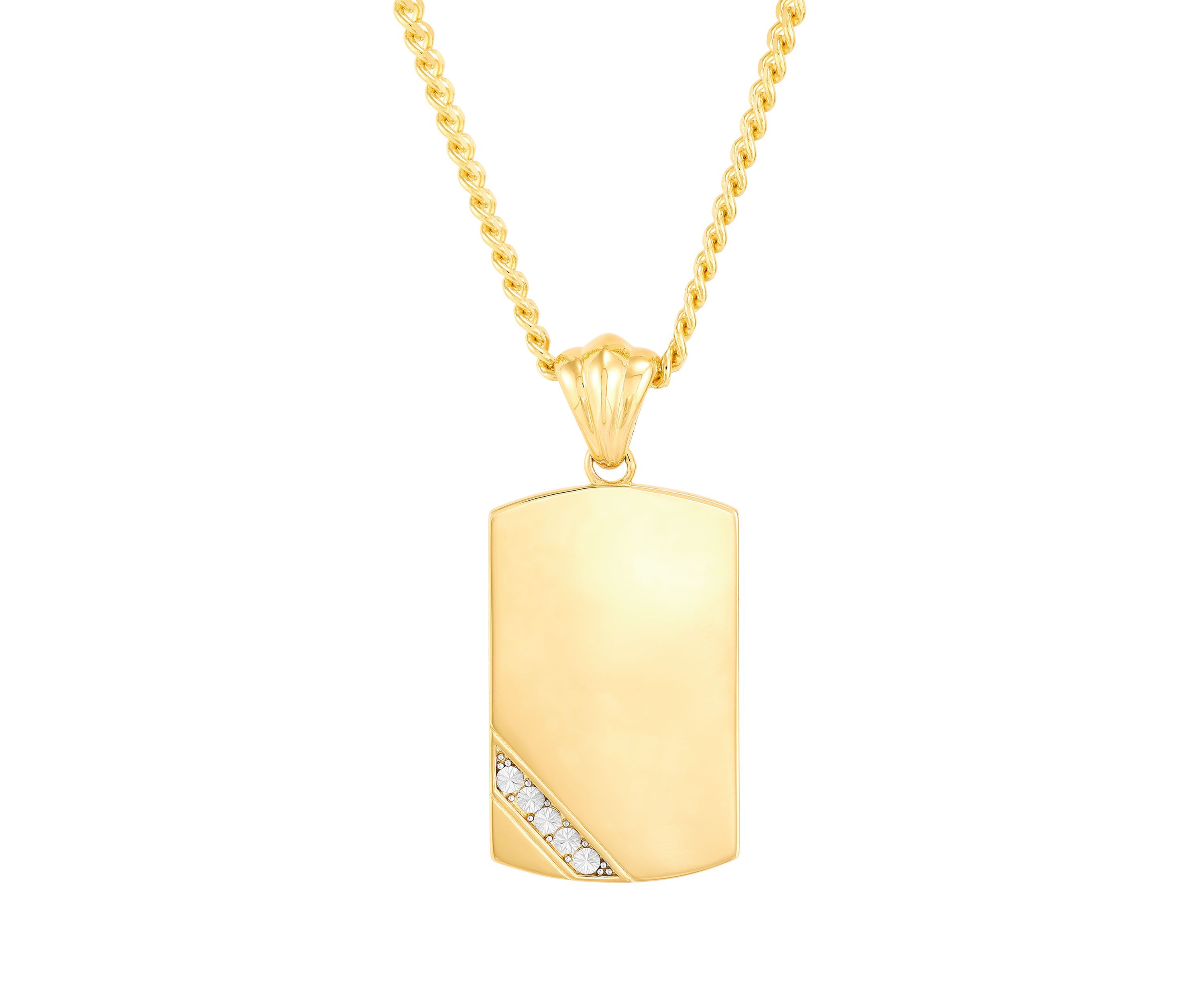 Belk & Co. Miracle Plates Dog Tag Pendant with 24" Curb Chain | Belk
