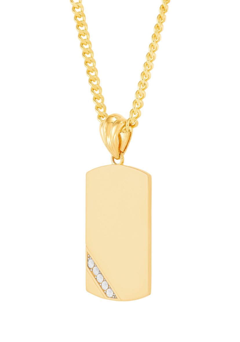 Belk & Co. Miracle Plates Dog Tag Pendant with 24" Curb Chain | Belk