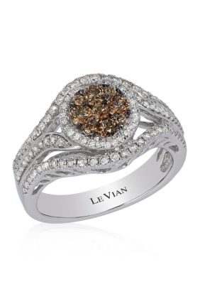 Le Vian® Vanilla Diamonds® and Chocolate Diamonds® Ring in 14k Vanilla ...