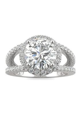 Charles And Colvard 2 Ct T W Lab Created Moissanite Three Stone Ring In