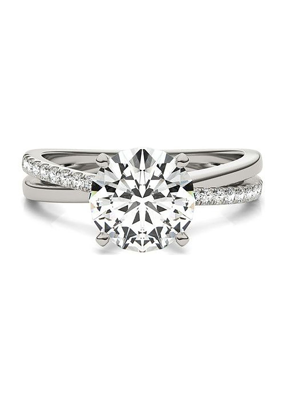 Charles & Colvard 2.10 ct. t.w. Lab Created Round Moissanite Split ...