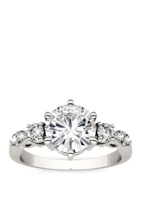 Charles & Colvard 3.38 ct. t.w. Lab Created Moissanite Three Stone Ring ...