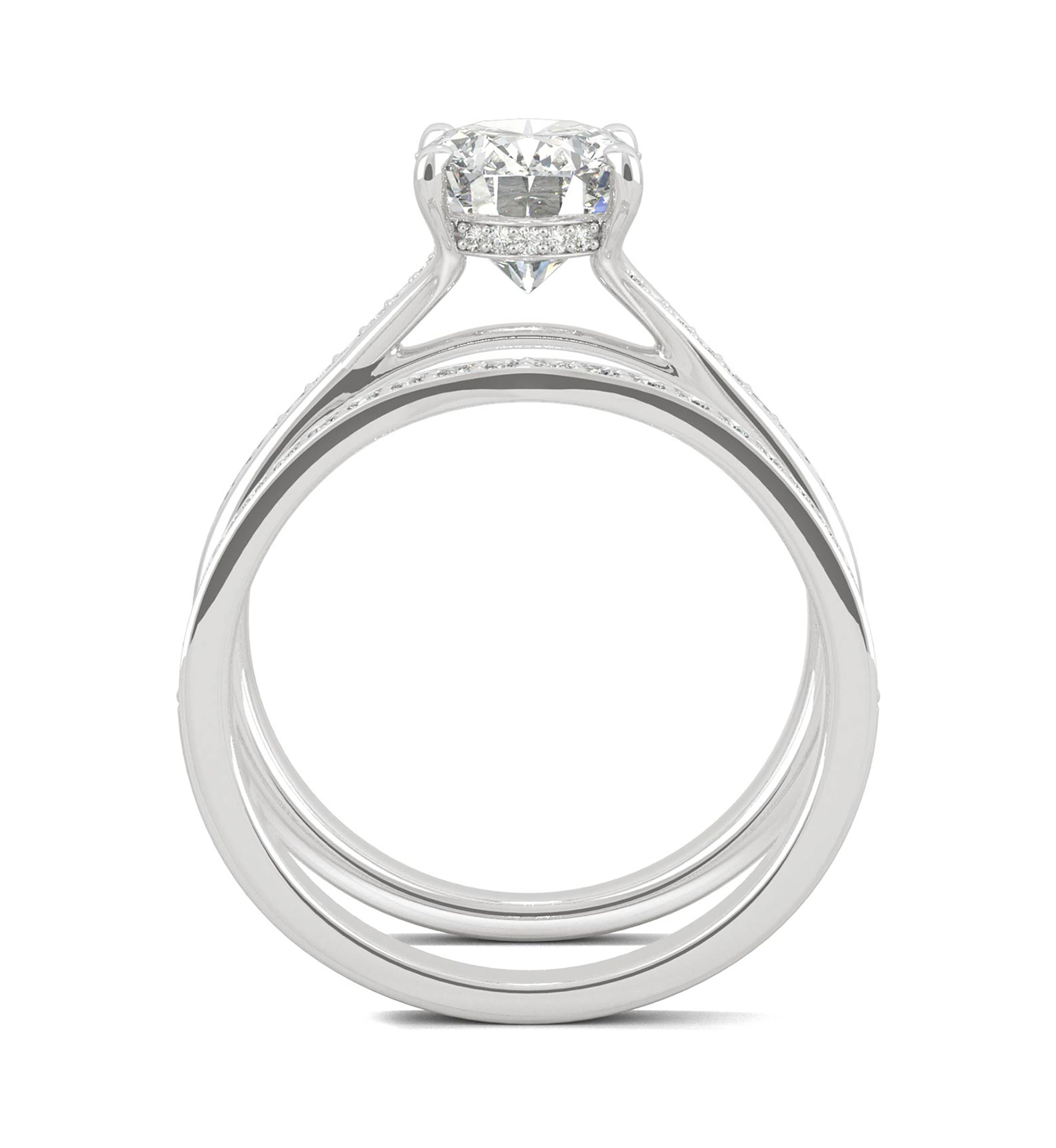 Charles & Colvard 3/8 ct. t.w. Lab Created Moissanite Oval Bridal Set ...