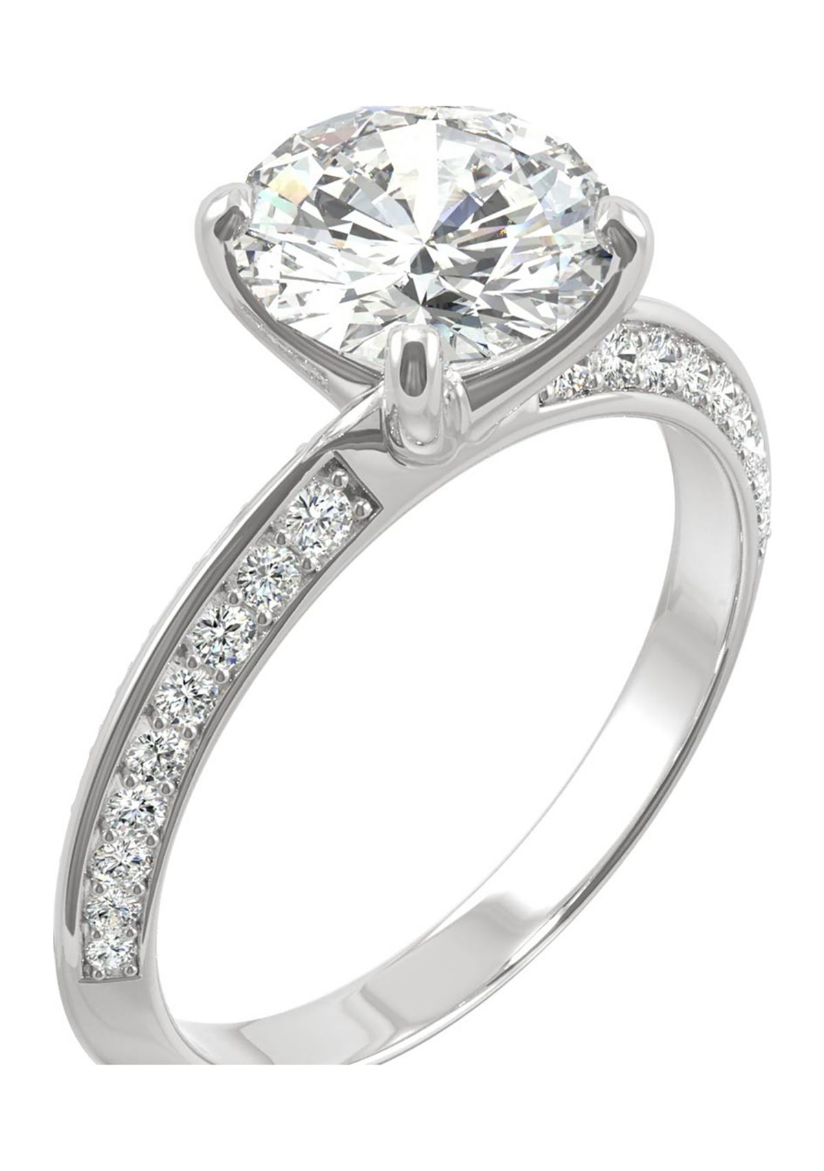 Charles & Colvard 1/4 ct. t.w. Lab Created Moissanite Engagement Ring ...