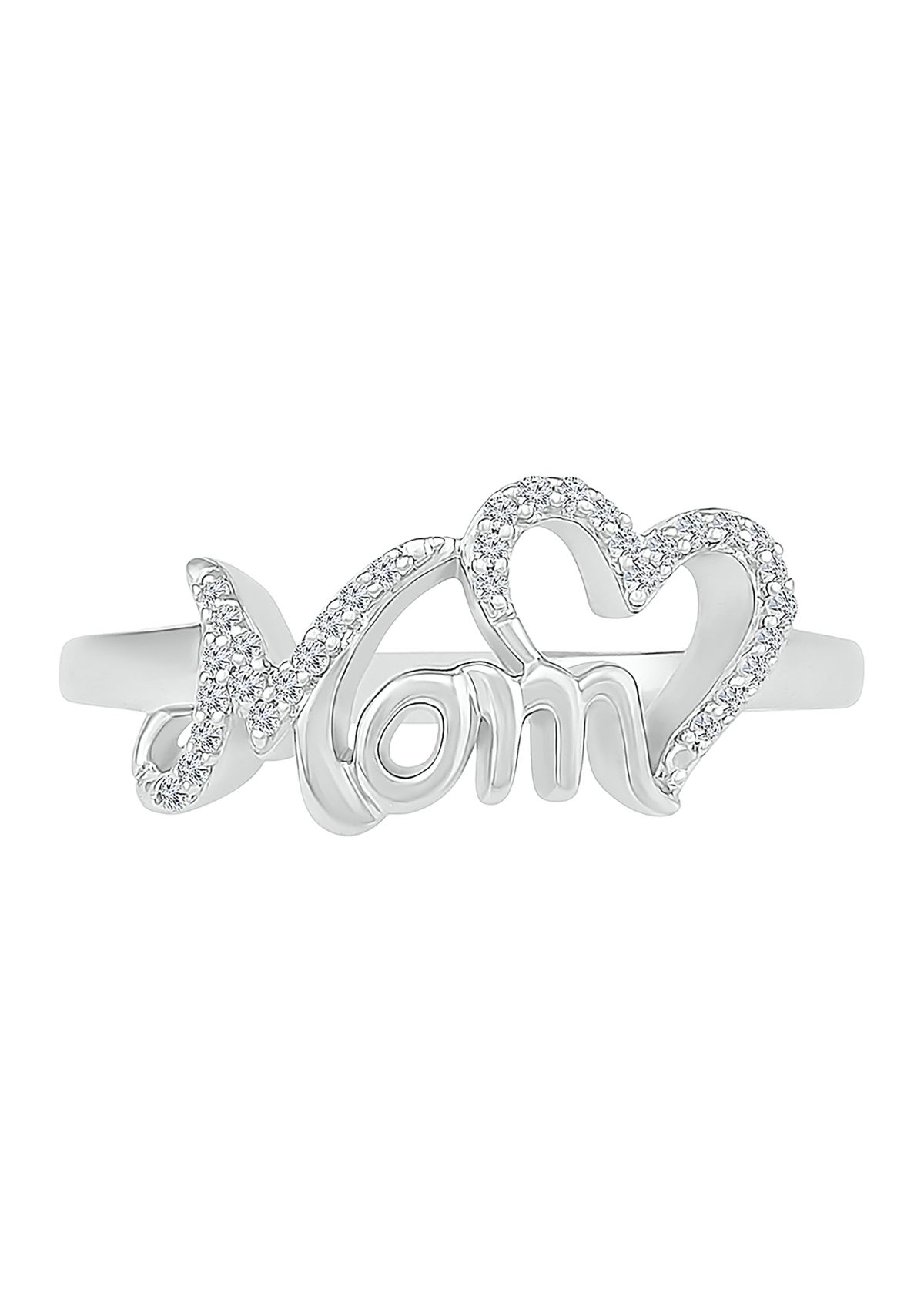 Belk & Co. 1/10 ct. t.w. Diamond Mom Ring in Sterling Silver | Belk