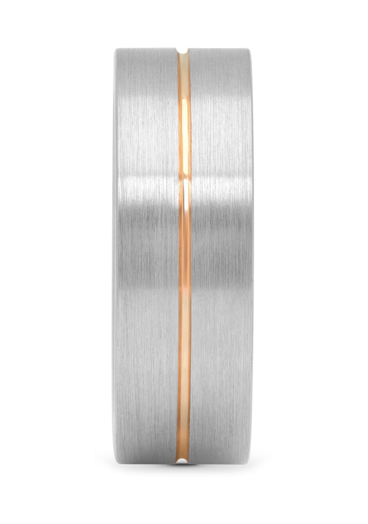 Royal Cobalt Satin Finish Rose-Tone Stripe Band in Cobalt | Belk