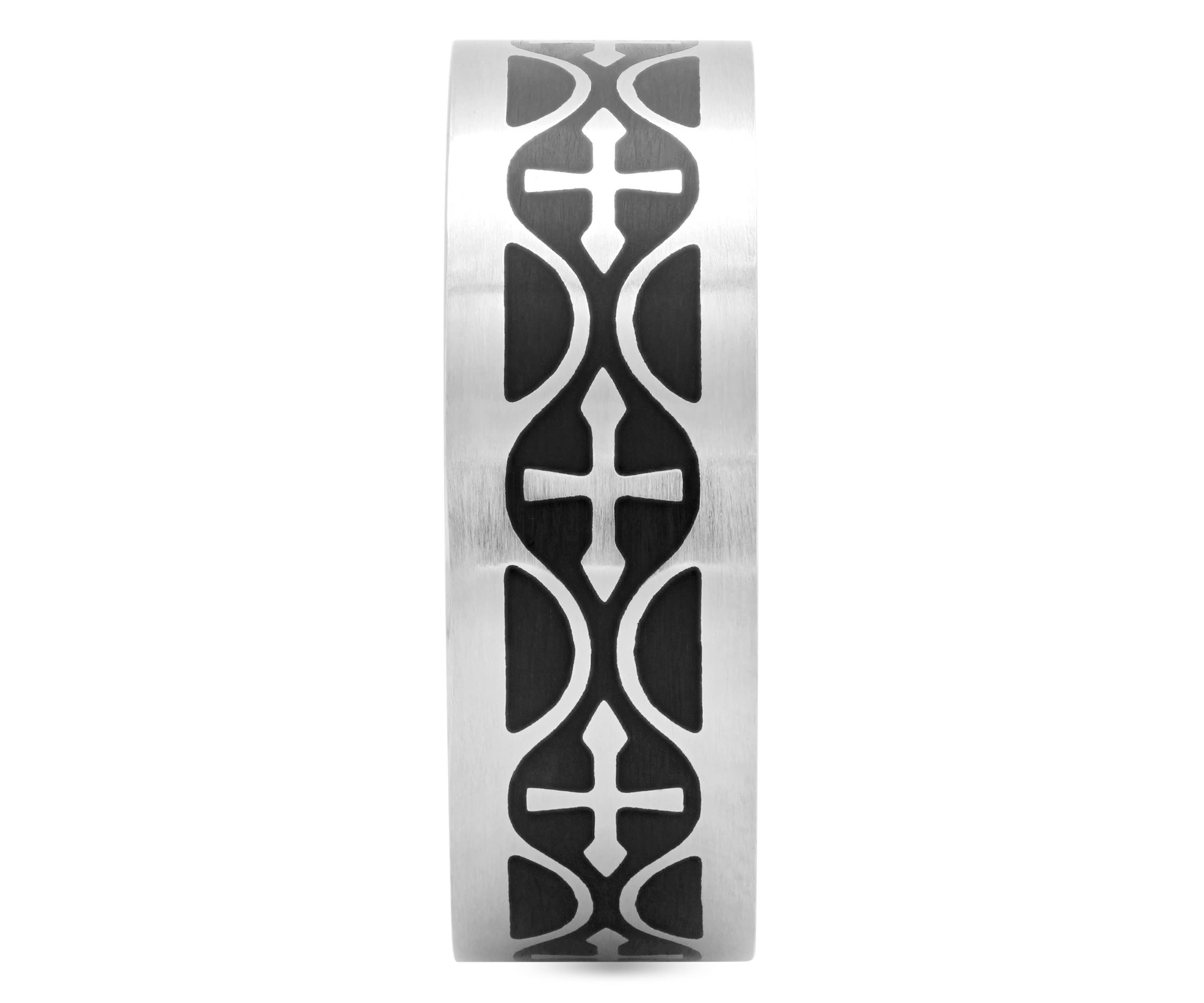 Belk & Co. Celtic Pattern 8mm Band in Stainless Steel | Belk