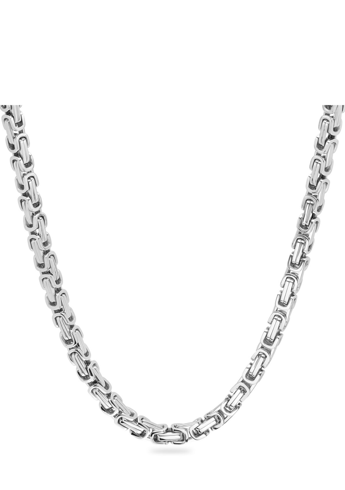 Belk & Co. Byzantine Link Chain Necklace in Stainless Steel | Belk