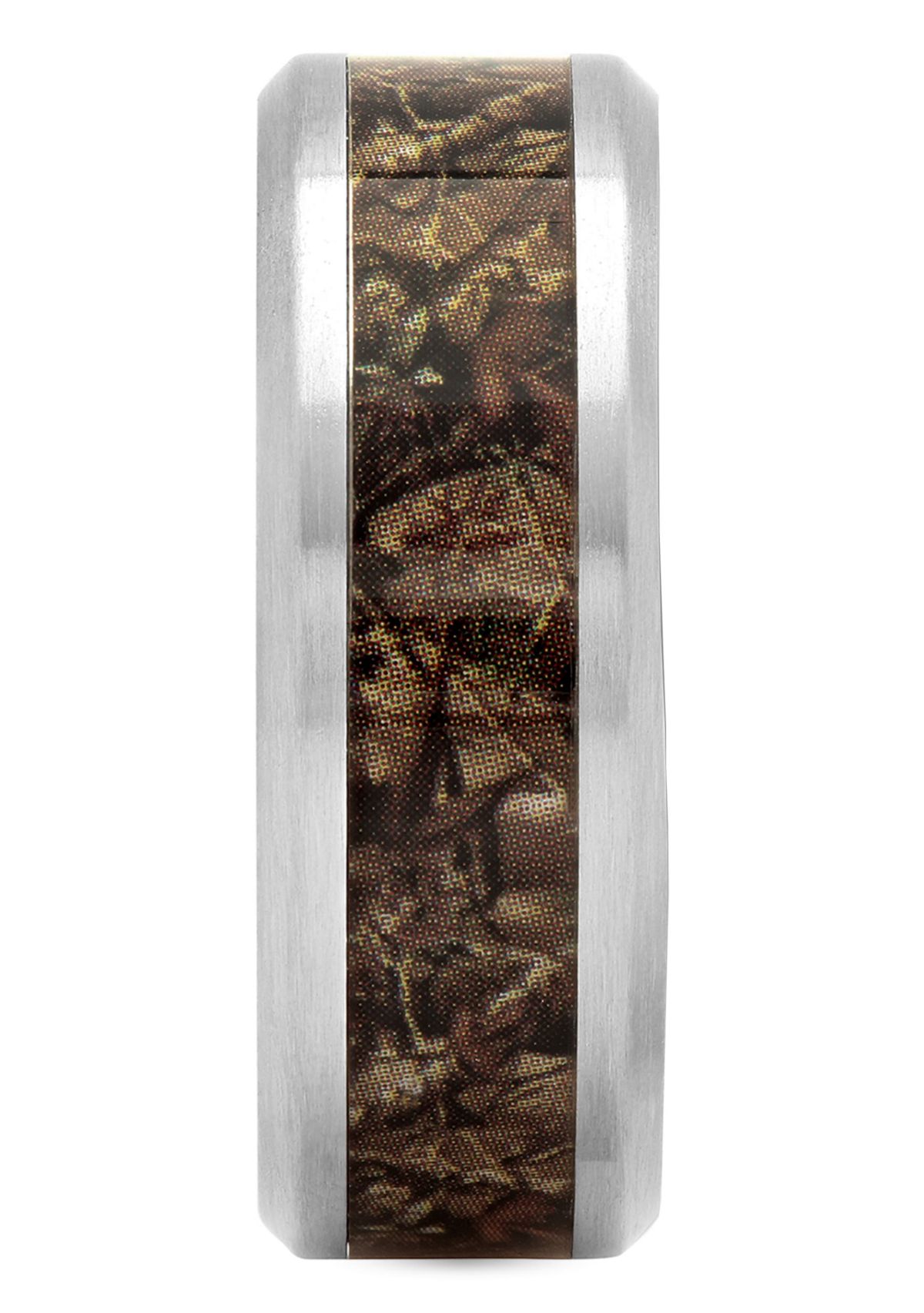 Belk & Co. Camo Inlay 8mm Band in Stainless Steel | Belk