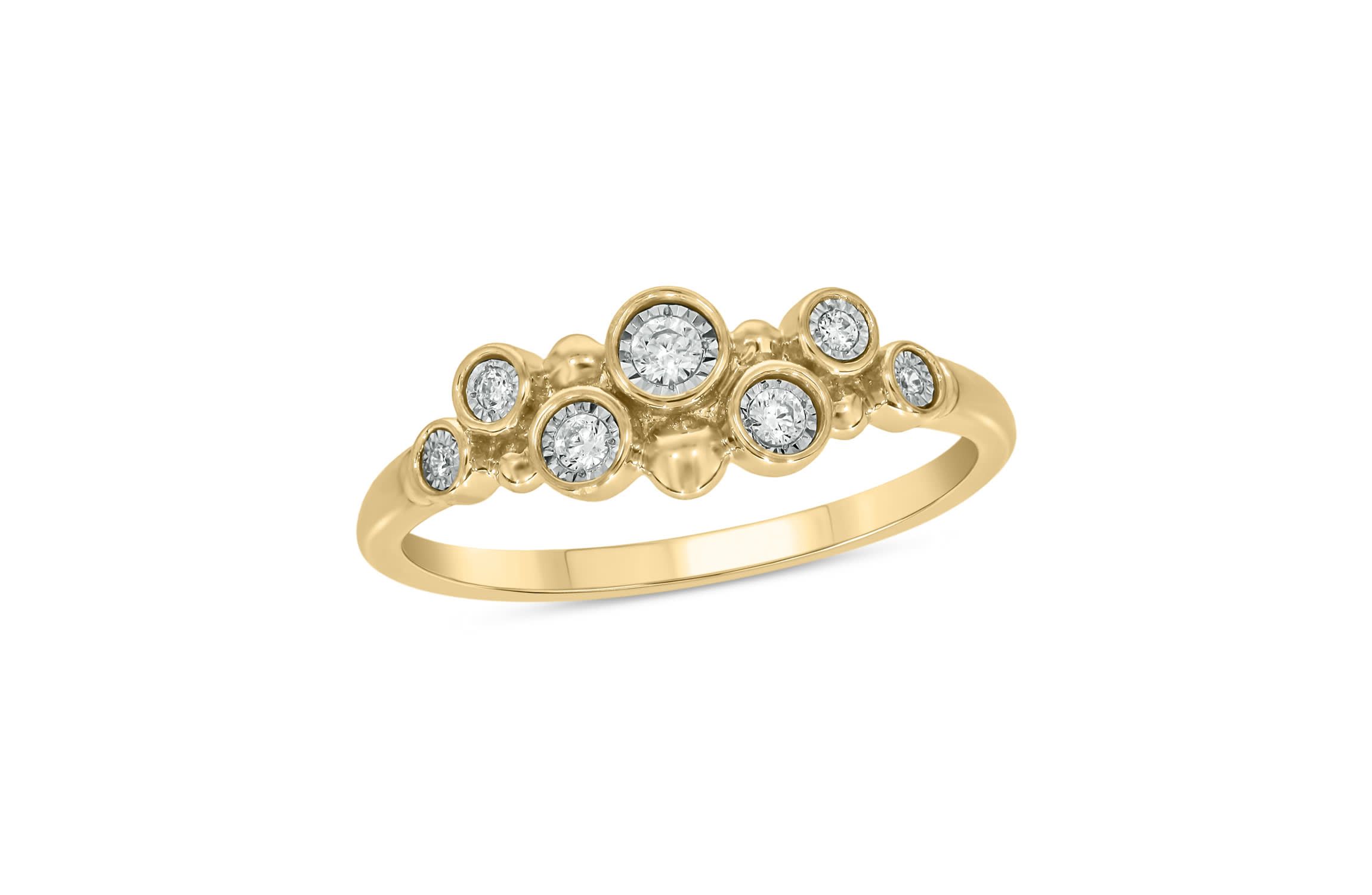 Belk & Co. 1/10 carat, Diamond Tikli & Bubble Texture Ring in 14K White ...