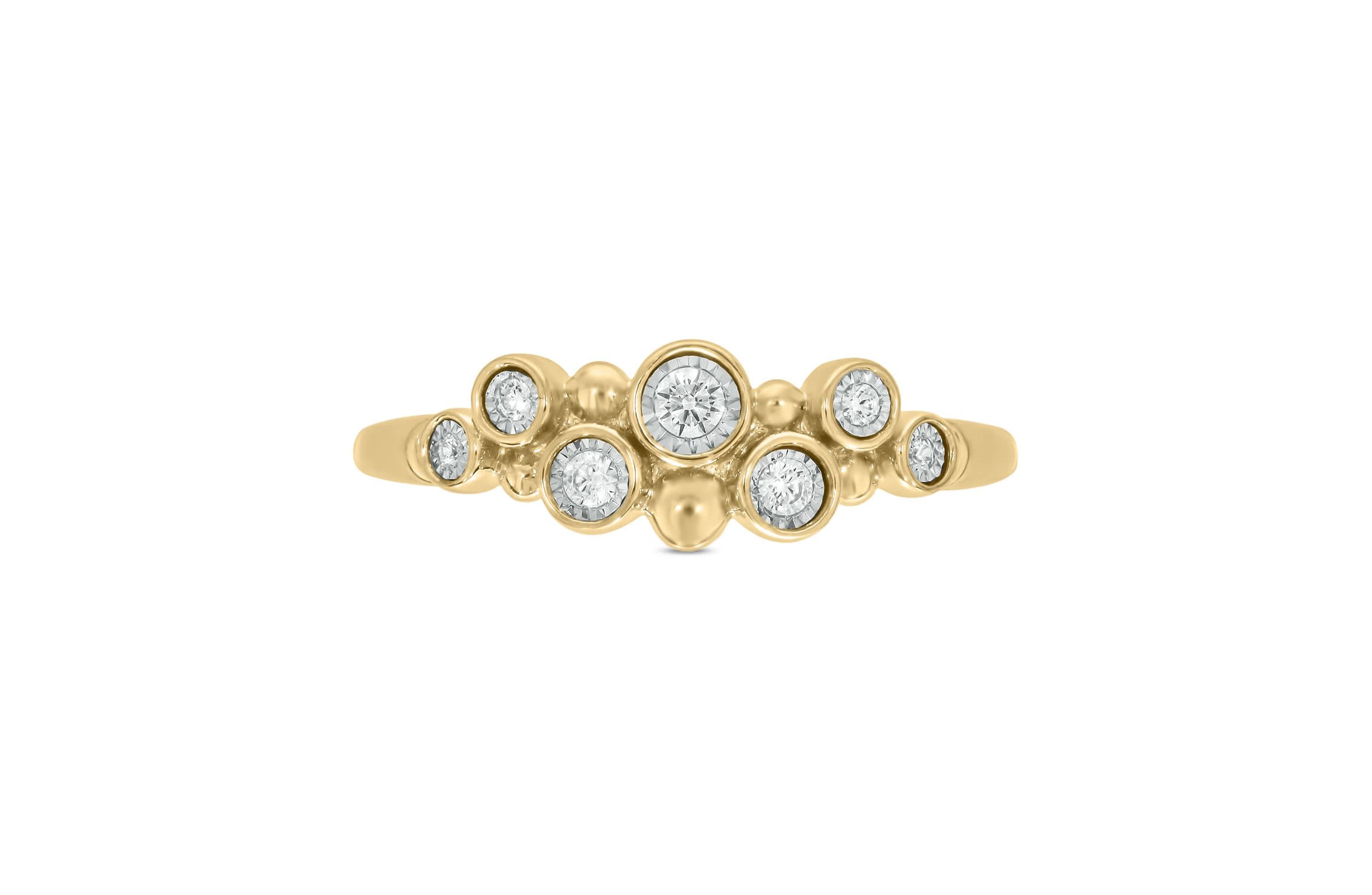 Belk & Co. 1/10 carat, Diamond Tikli & Bubble Texture Ring in 14K White ...