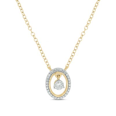 Belk & Co. Diamond Accent Tikli & Beads Pendant Necklace in 14K Yellow ...
