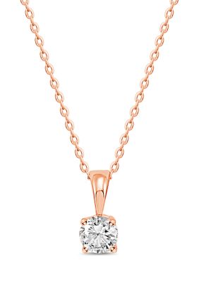 Atit Diamond 1/2 ct. t.w. Solid Bale Diamond Pendant in 14K Rose Gold ...