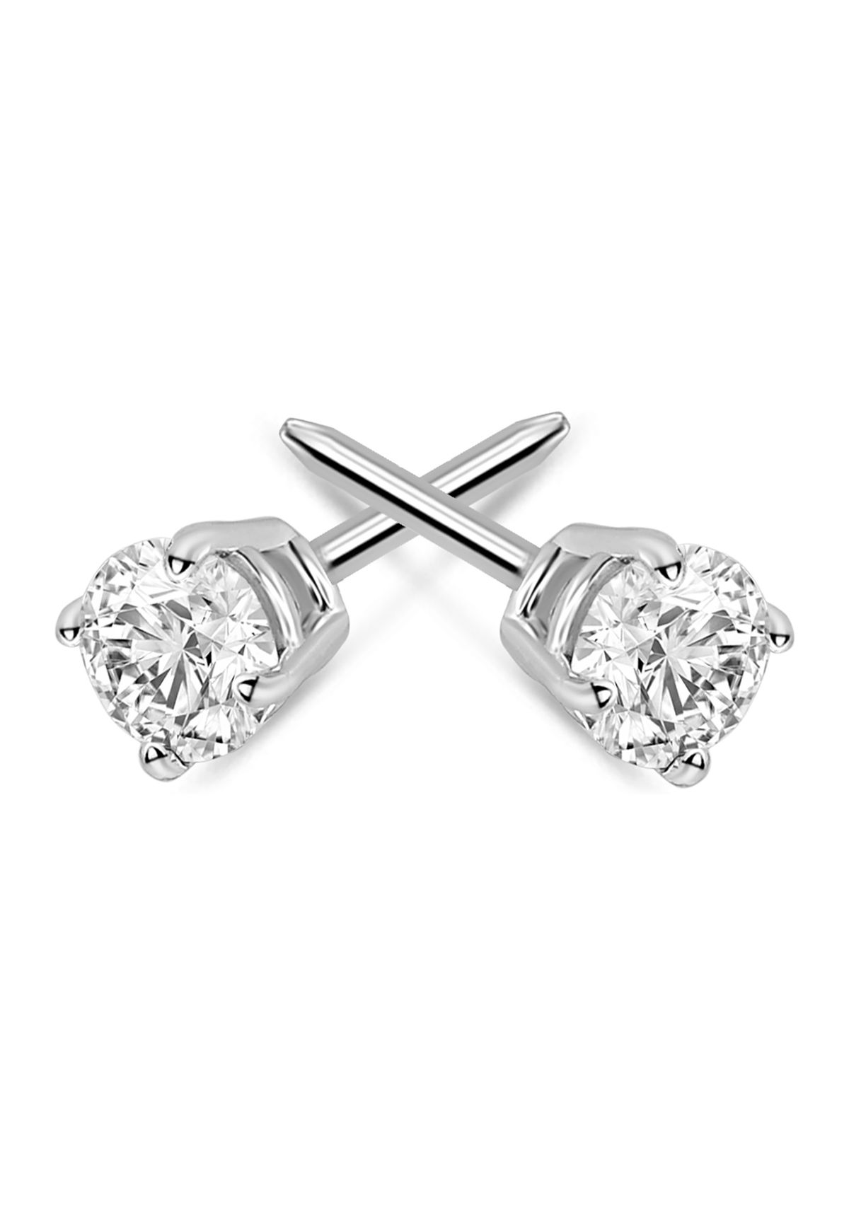 Atit Diamond 3/8 ct. t.w. Round Diamond Studs Set in 14K White Gold | Belk