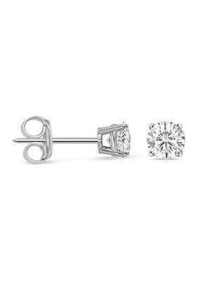 Effy® 1/2 ct. t.w. Princess Cut Diamond Studs in 14K White Gold | belk