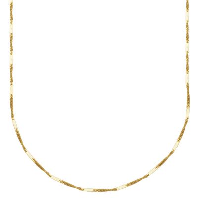 Aurealis 10k Yellow Gold Elegant Singapore Mirror Chain Necklace ...