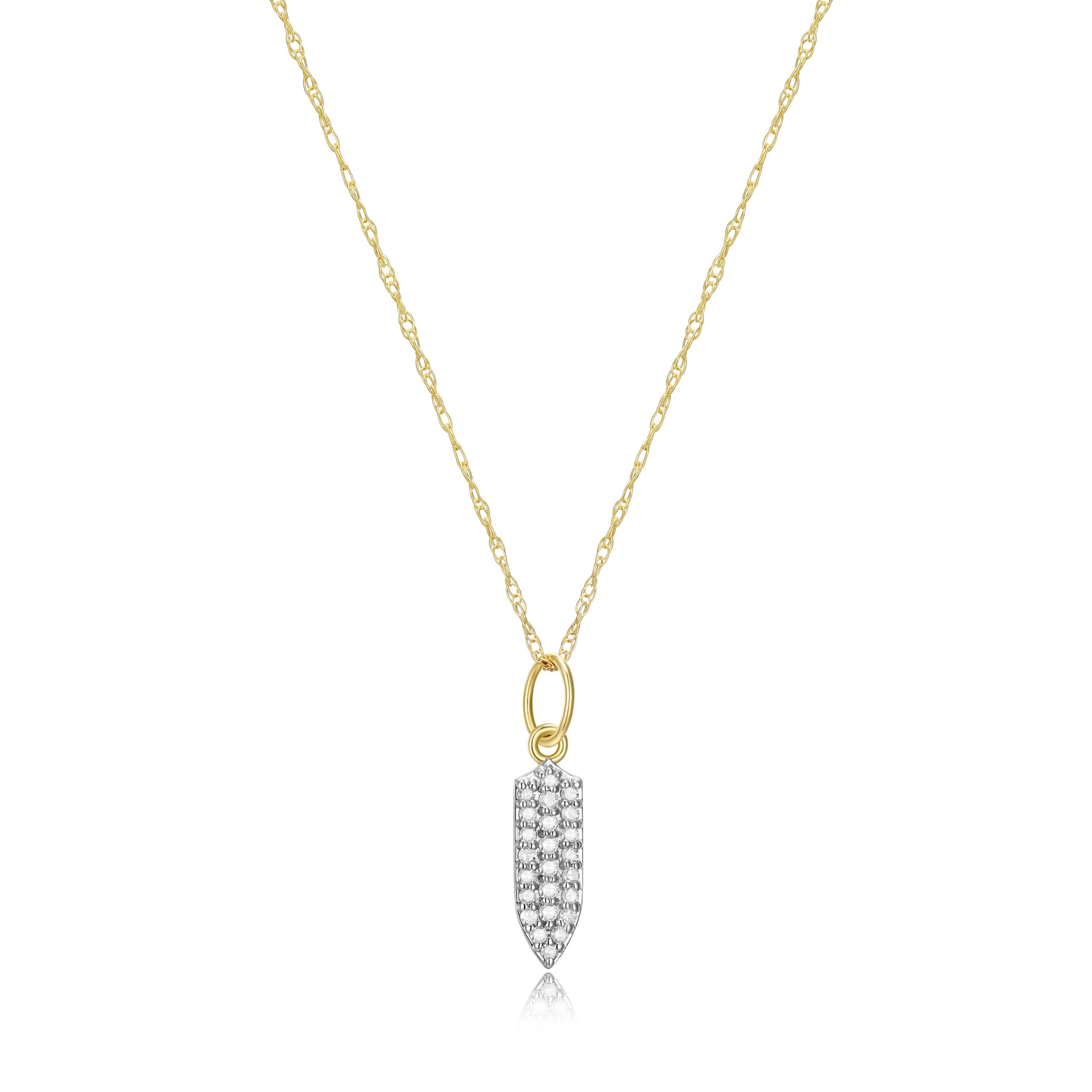 Aurealis 1/8 cttw Diamond Amulet Bullet Charm Pendant in 14k Yellow ...