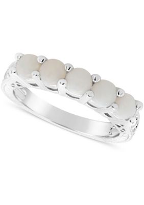 Belk & Co. Sterling Silver 4mm Round 5-Stone Opal Ring | belk