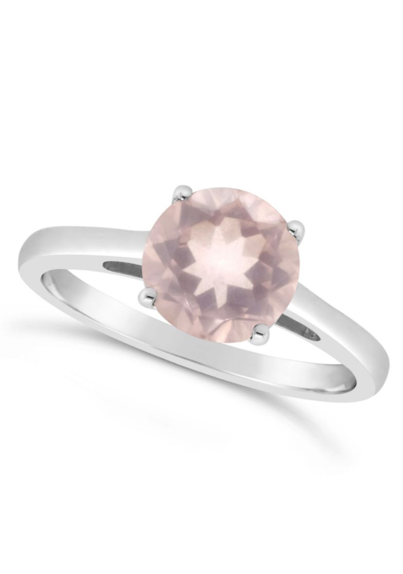 Belk & Co. Sterling Silver 8mm Round Rose Quartz Solitaire Ring | Belk