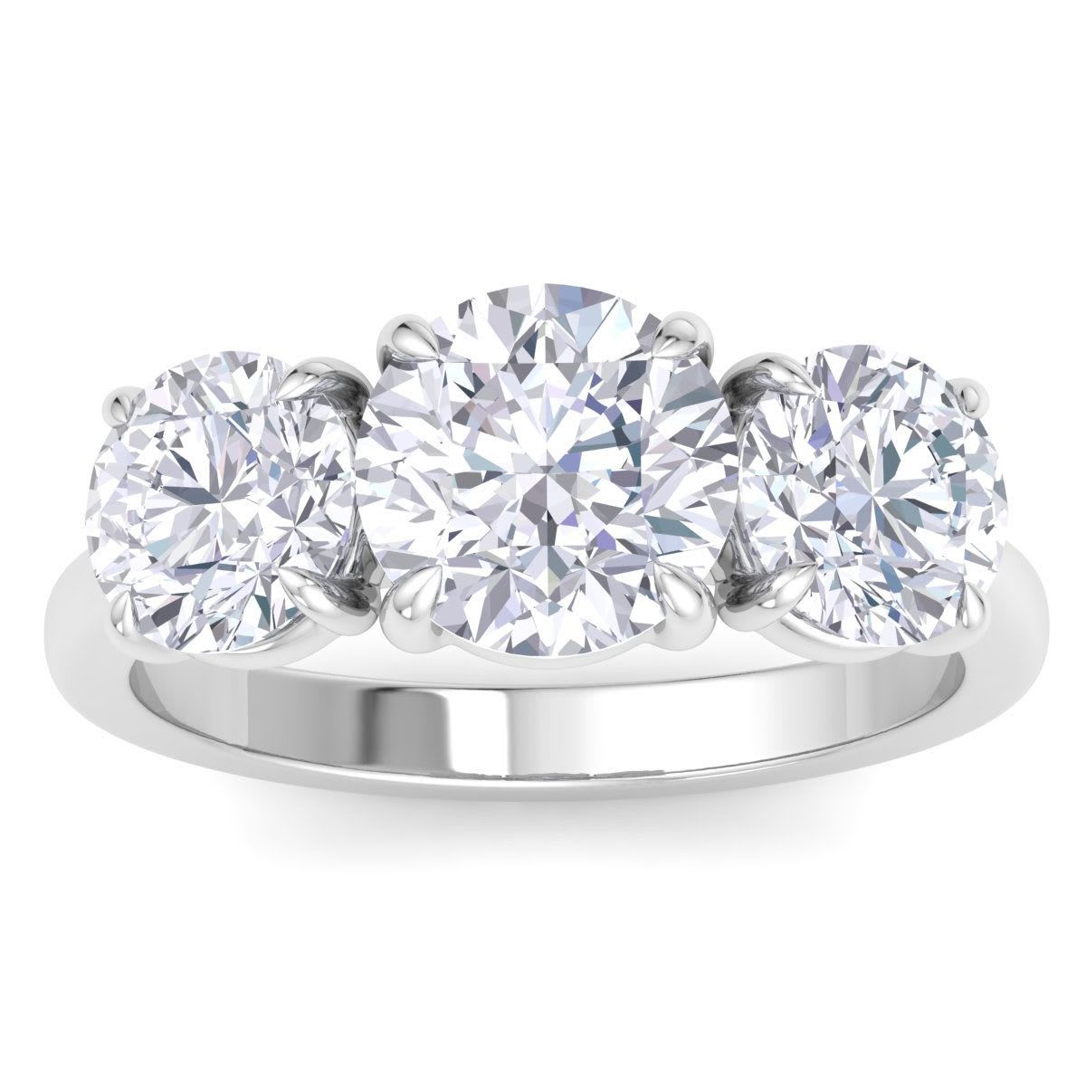 Belk & Co. Lab Created 4 Carat Lab Grown Diamond Three Stone Engagement ...