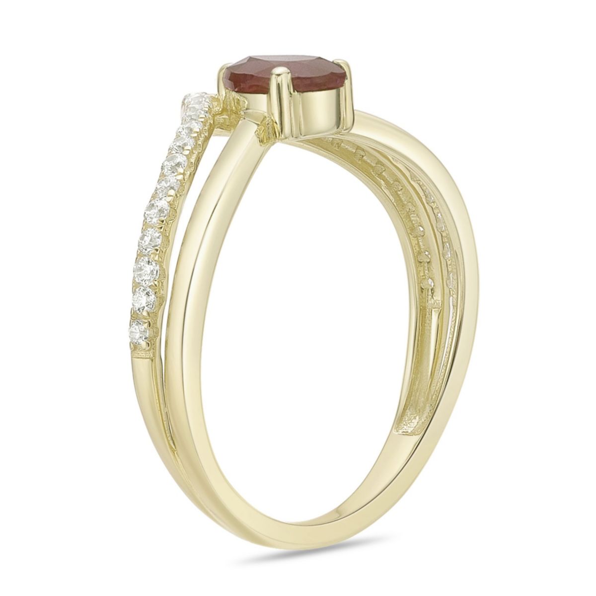 Gemminded 10K Gold Ruby and 1/5 ct. t.w. Diamond Ring | Belk