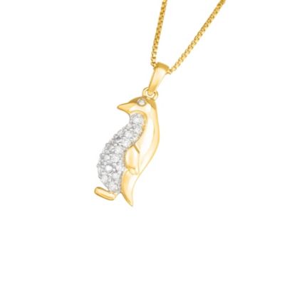MyDiamondBox 1/4 CTTW Diamond Penguin Pendant in Sterling Silver | belk