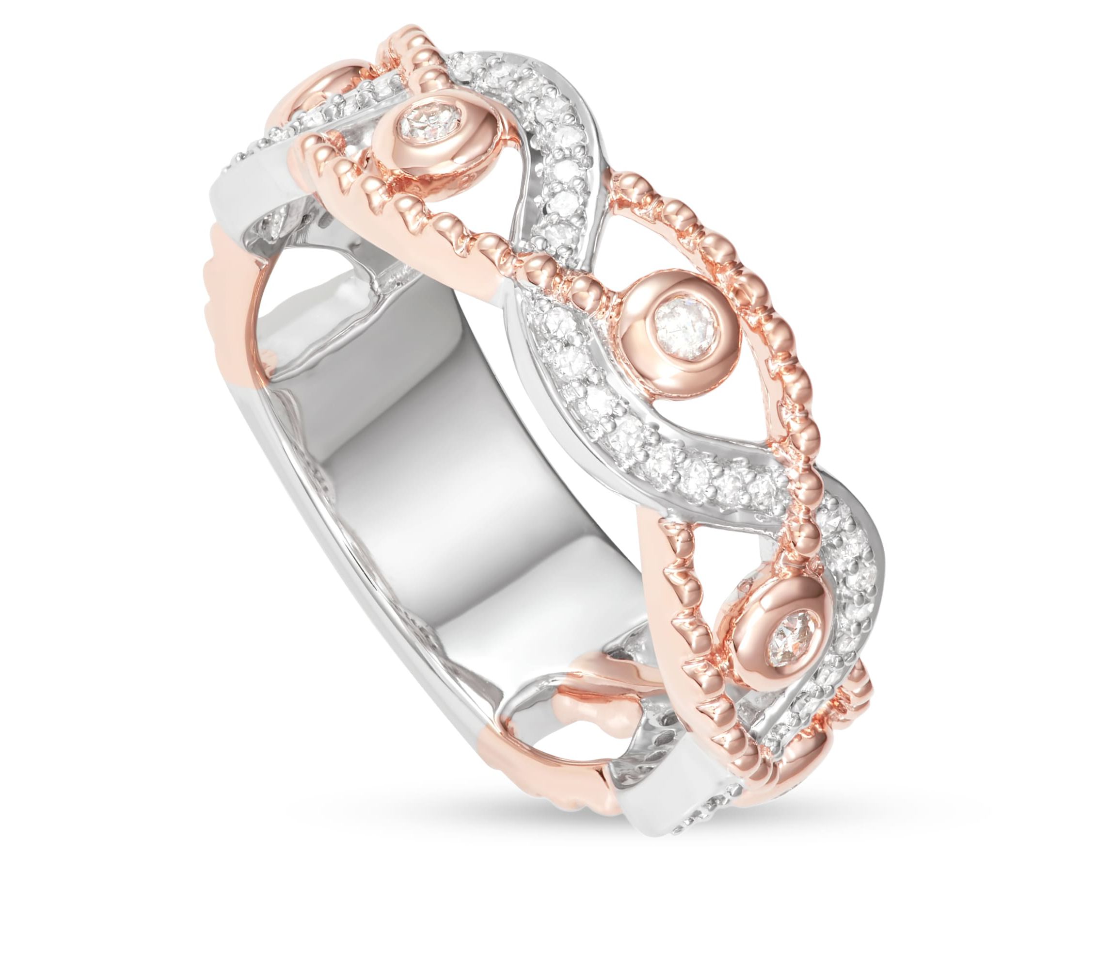 MyDiamondBox 1/3 CTTW Diamond Two-Tone Swirl Ring in 10K Gold | Belk