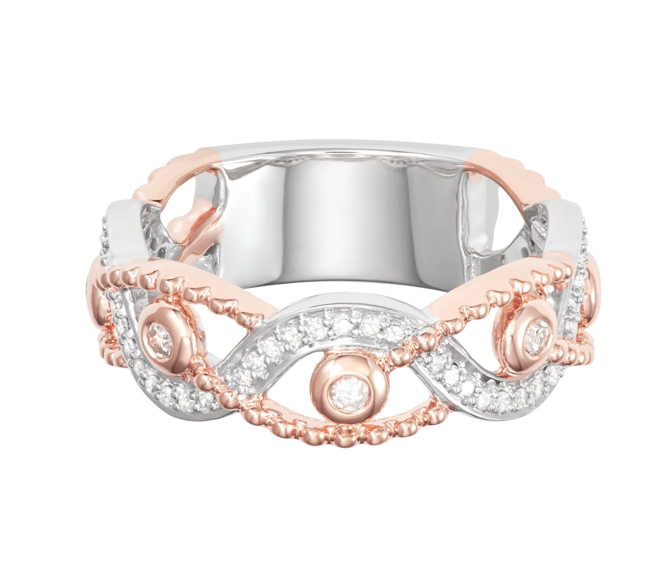 MyDiamondBox 1/3 CTTW Diamond Two-Tone Swirl Ring in 10K Gold | Belk