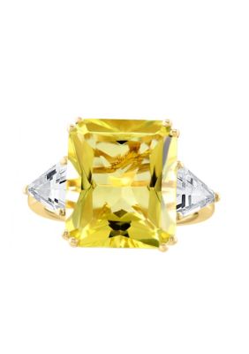 Effy® White Topaz and Lemon Quartz Ring in 14K Yellow Gold | belk