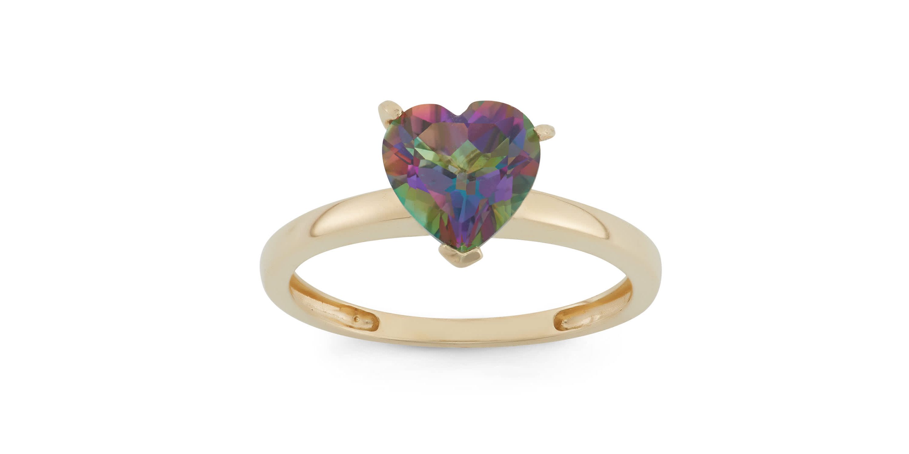 Jordan Blue NYC 10K Gold Mystic Fire Topaz Solitaire Ring | Belk