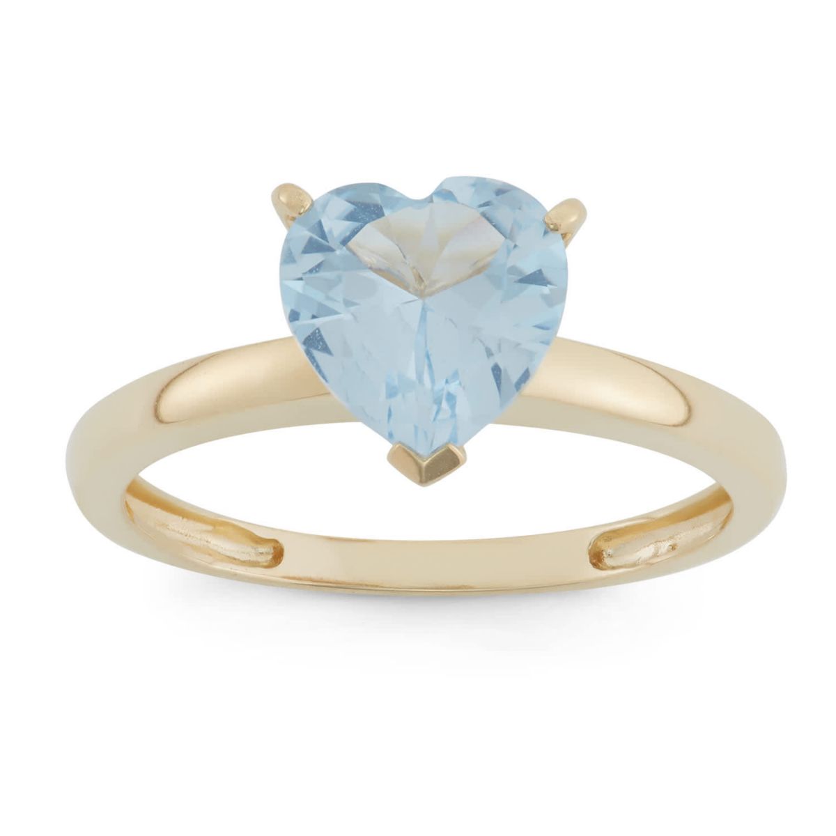 Jordan Blue NYC Lab Created 10K Gold Created Aqua Solitaire Ring | Belk