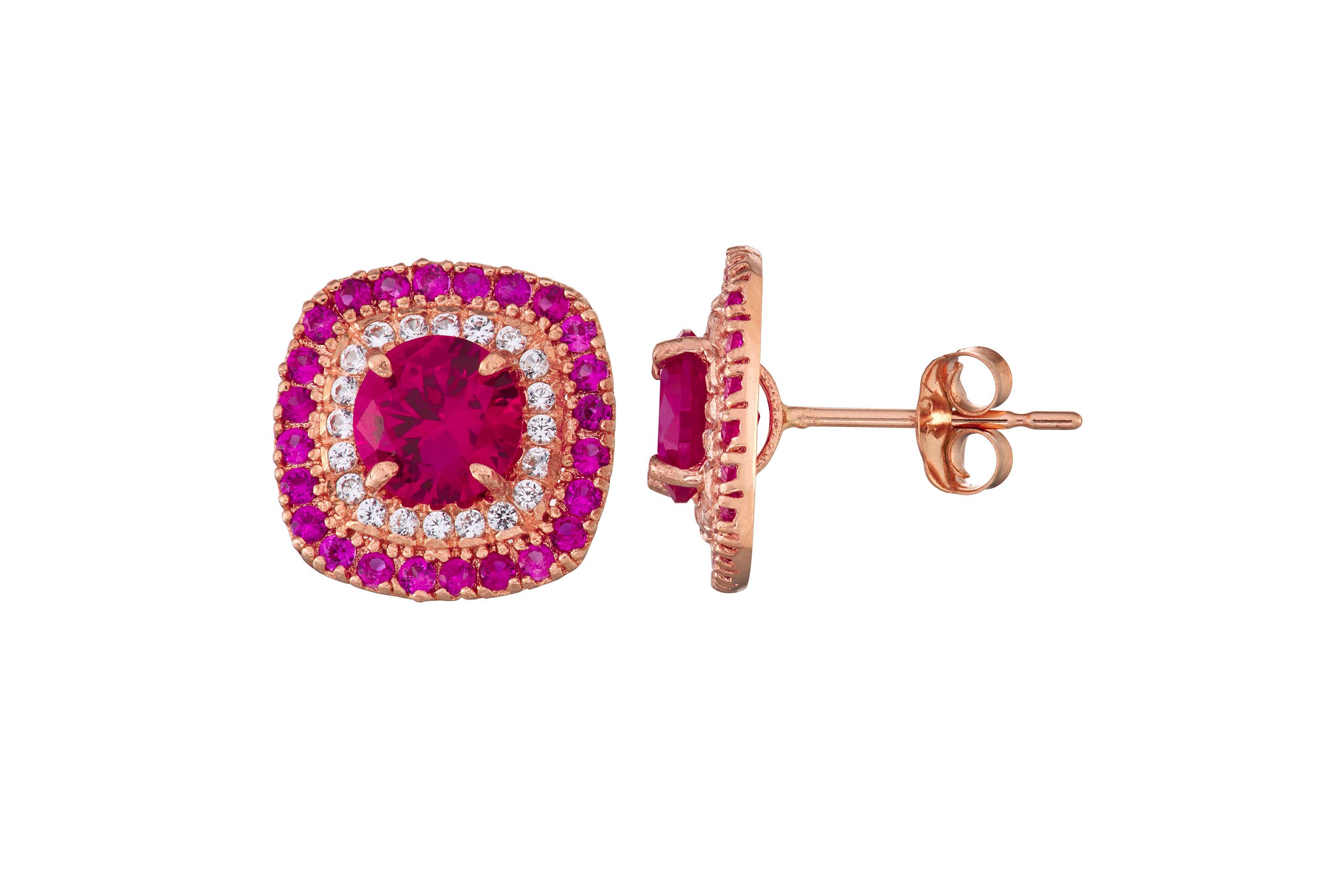 Lab Created Ruby Earrings