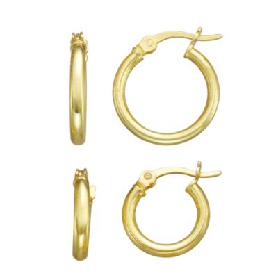 Jordan Blue NYC Sterling Silver 12mm And 15mm Hoop Earring Set | belk