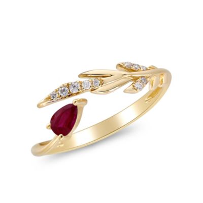 Anika and August Ruby Ring in 14K Yellow Gold | belk