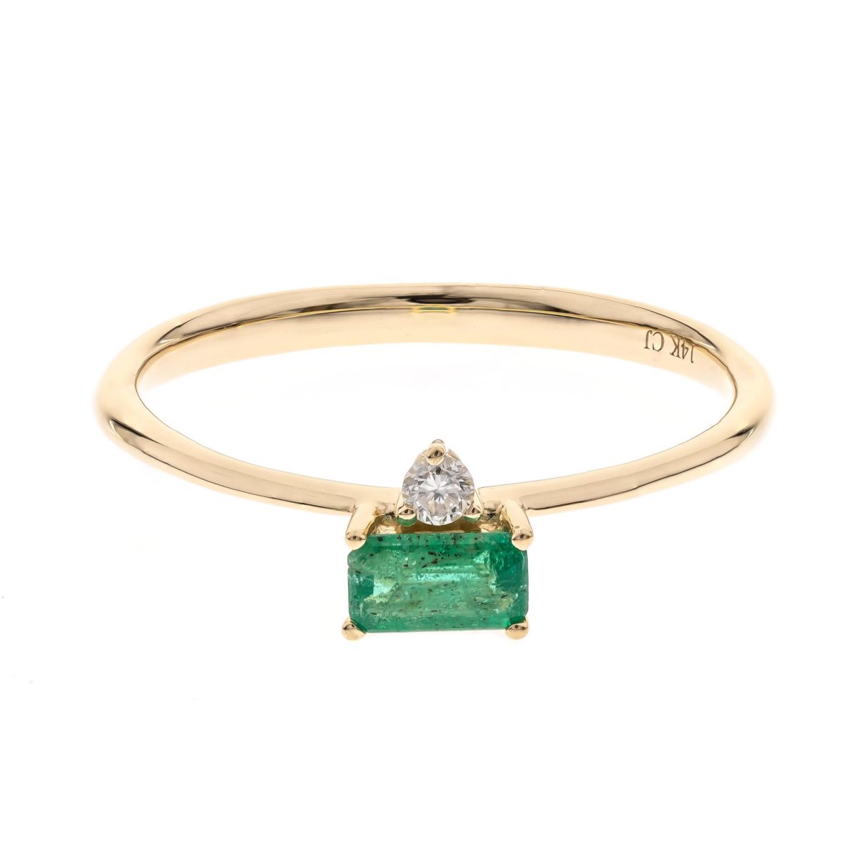 Anika and August Emerald Ring in 14K Yellow Gold | Belk