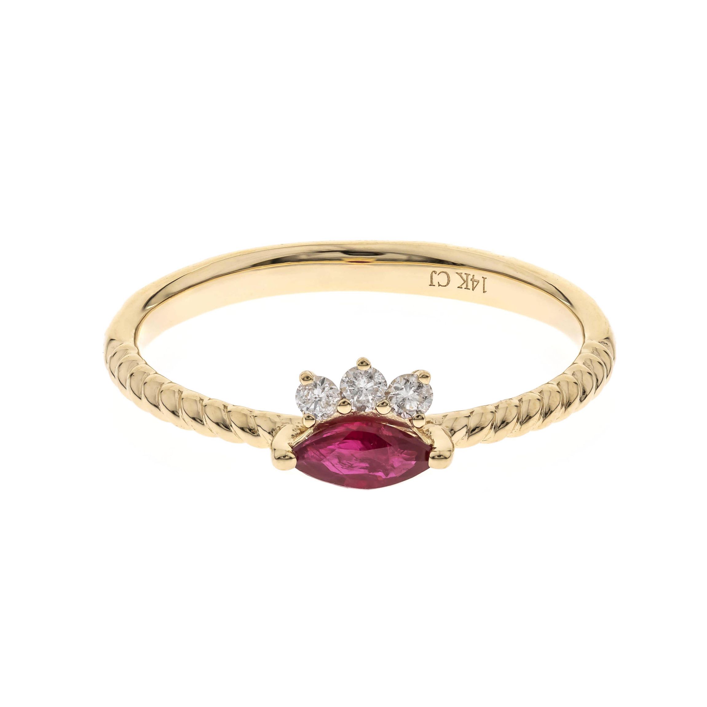 Anika and August Ruby Ring in 14K Yellow Gold | Belk