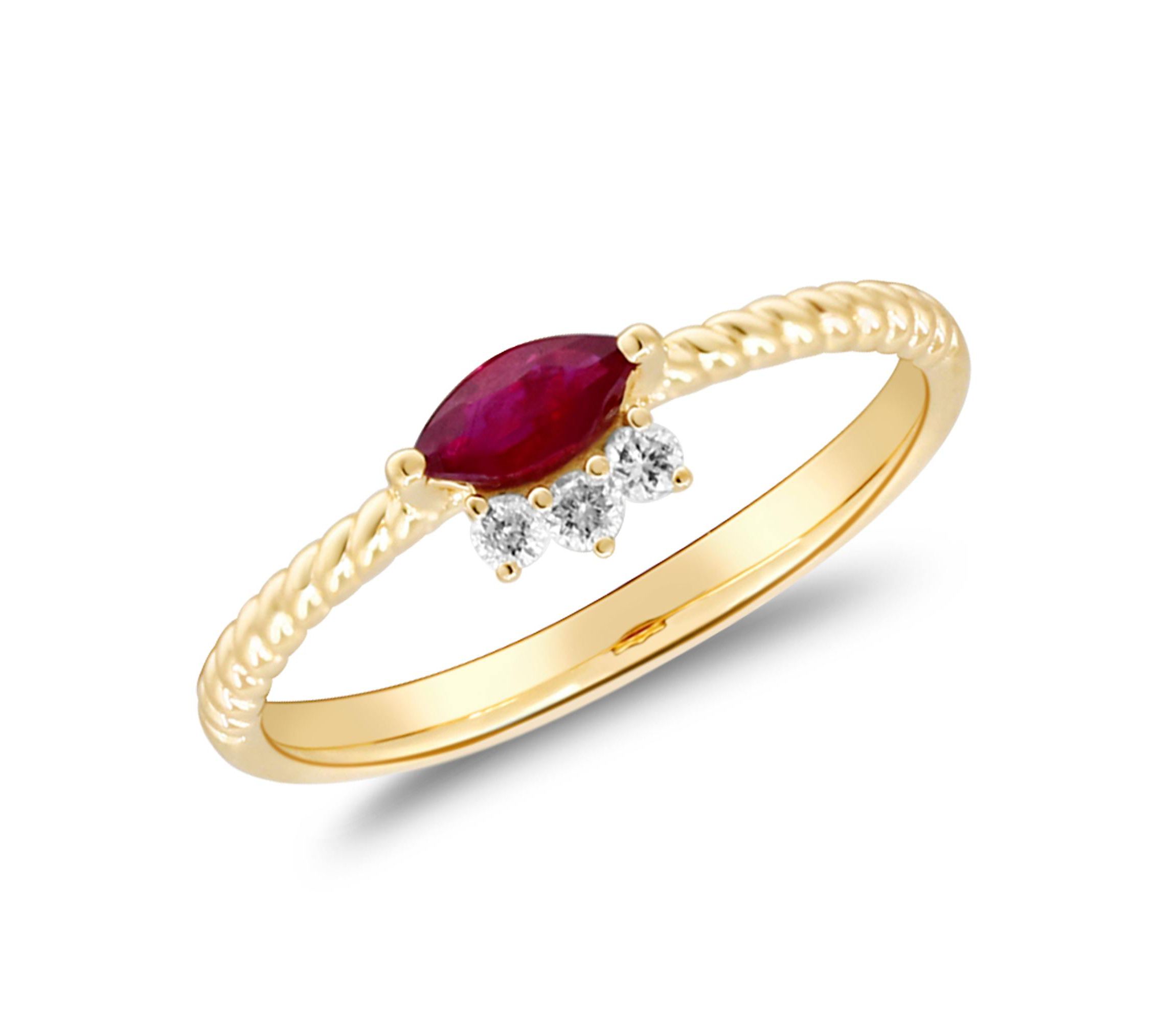 Anika and August Ruby Ring in 14K Yellow Gold | Belk
