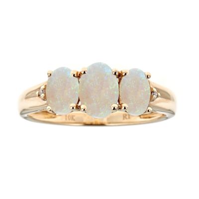 Anika and August Ethiopian Opal Ring in 10K Yellow Gold | belk