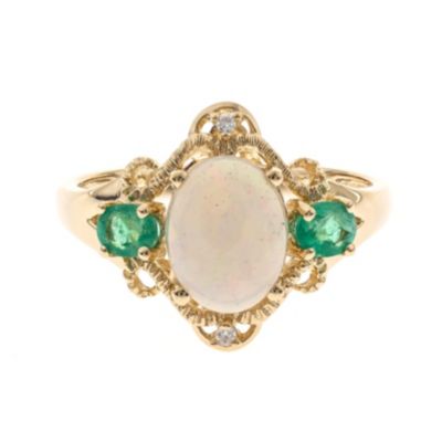 Anika and August Ethiopian Opal Ring in 14K Yellow Gold | belk