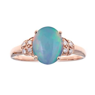 Anika and August Ethiopian Opal Ring in 10K Rose Gold | belk