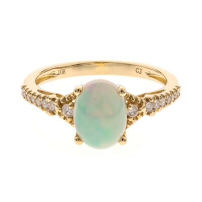 Anika and August Ethiopian Opal Ring in 10K Yellow Gold | belk
