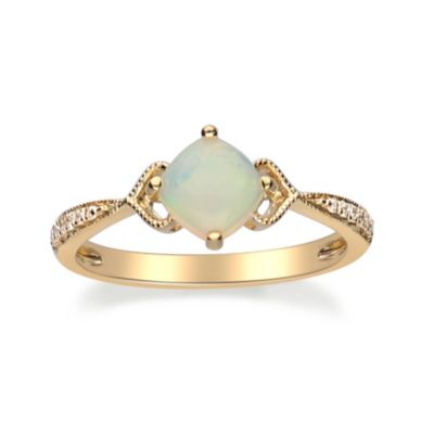 Anika and August Ethiopian Opal Ring in 14K Yellow Gold | Belk