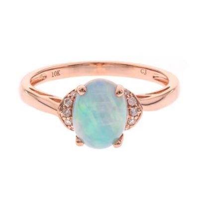 Anika and August Australian Opal Ring in 10K Rose Gold | belk
