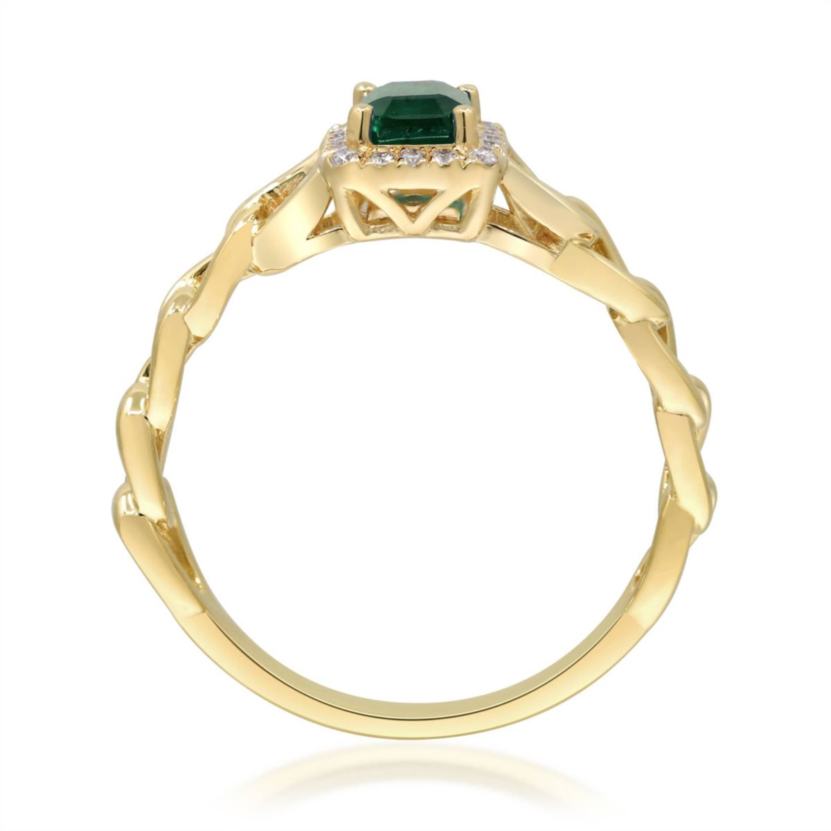 Anika and August EMERALD Ring in 10K YELLOW GOLD | Belk