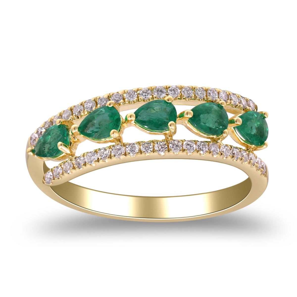 Anika and August EMERALD Ring in 10K YELLOW GOLD | Belk