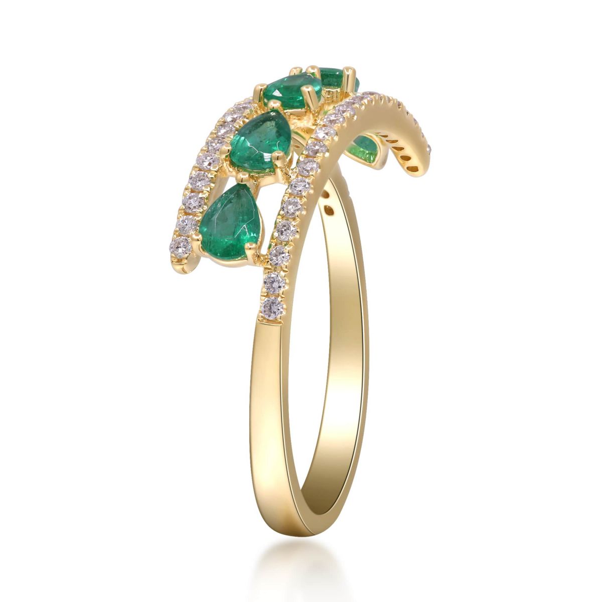 Anika and August EMERALD Ring in 10K YELLOW GOLD | Belk